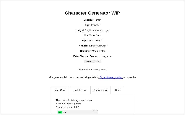 Character Generator WIP