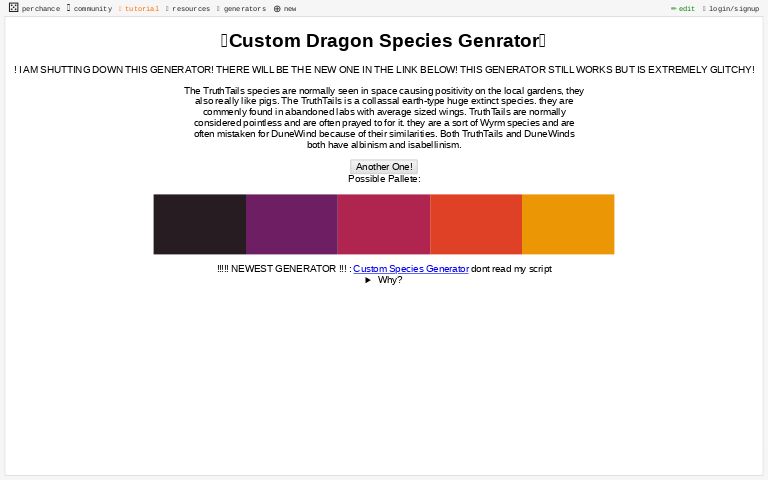 🪶Custom Dragon Species Genrator🪶 ― Perchance Generator
