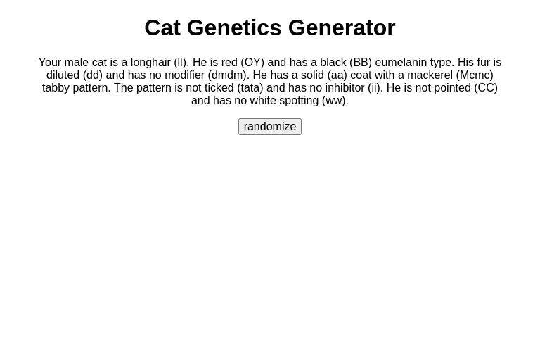 Cat Genetics Generator