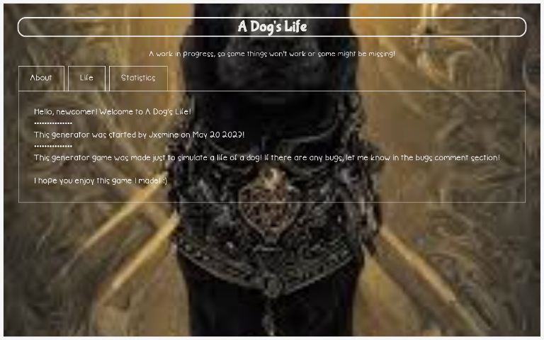 Dog's Life ― Perchance Generator