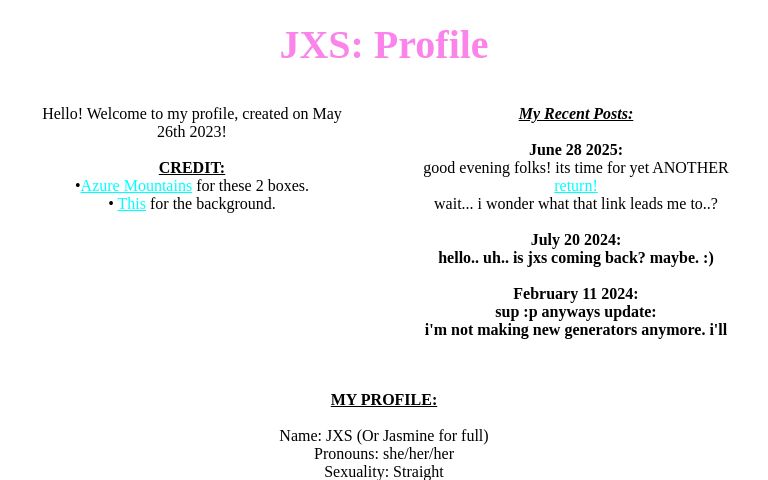 JXS: Profile ― Perchance Generator