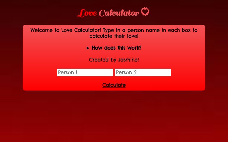 ~ Love Calculator ~ ― Perchance Generator