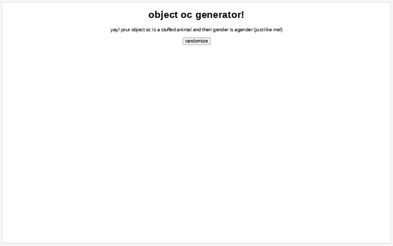 object oc generator!