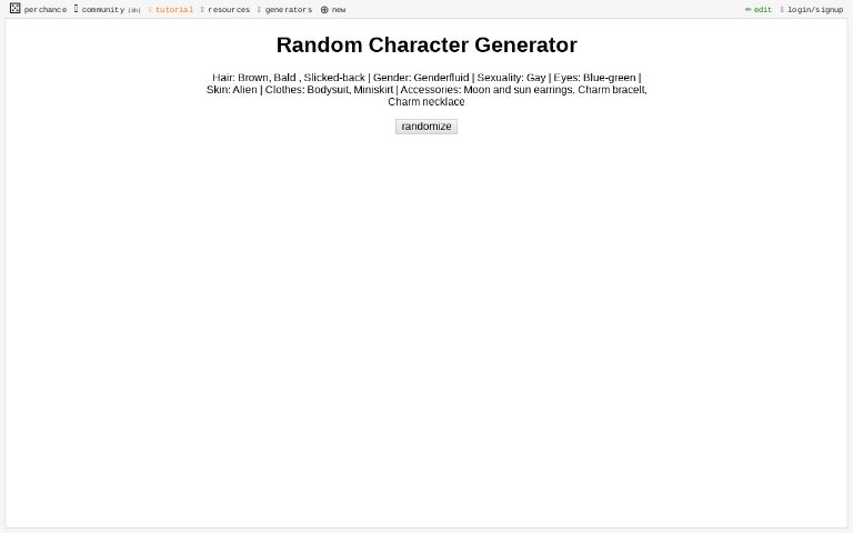 Random Character Generator