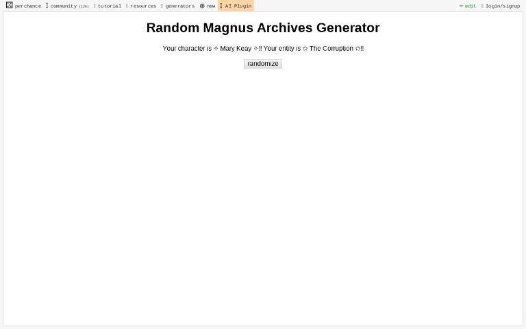 Random Magnus Archives Generator