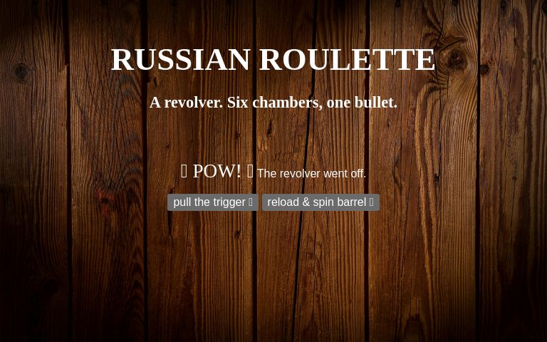 RUSSIAN ROULETTE ― Perchance Generator