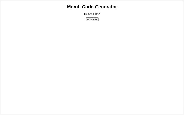 Merch Code Generator