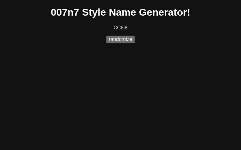007n7 Style Name Generator!