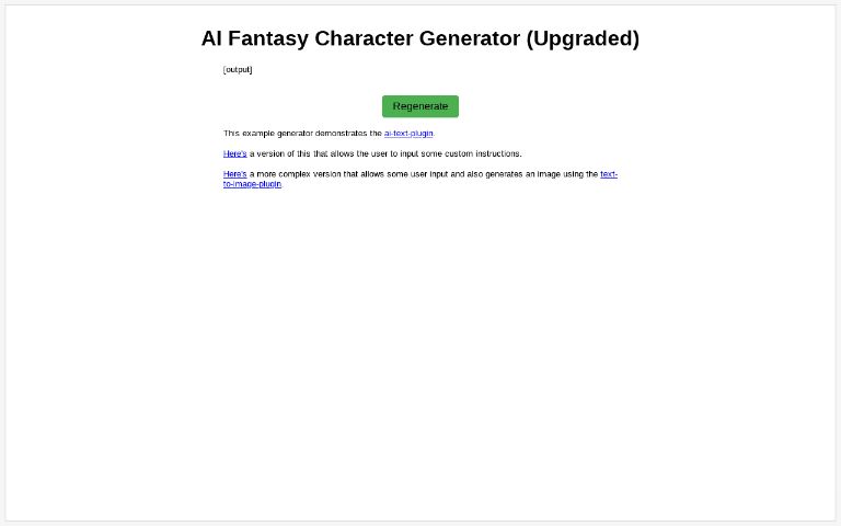 AI Fantasy Character Generator (Upgraded)