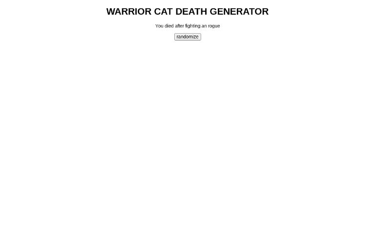 WARRIOR CAT DEATH GENERATOR