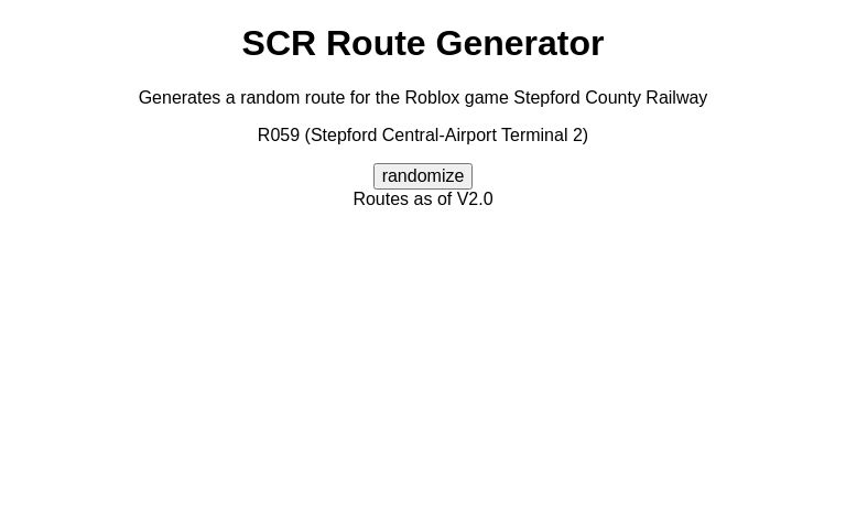 SCR Route Generator