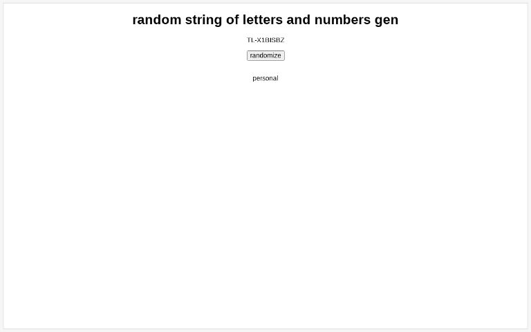 random string of letters and numbers gen ― Perchance Generator