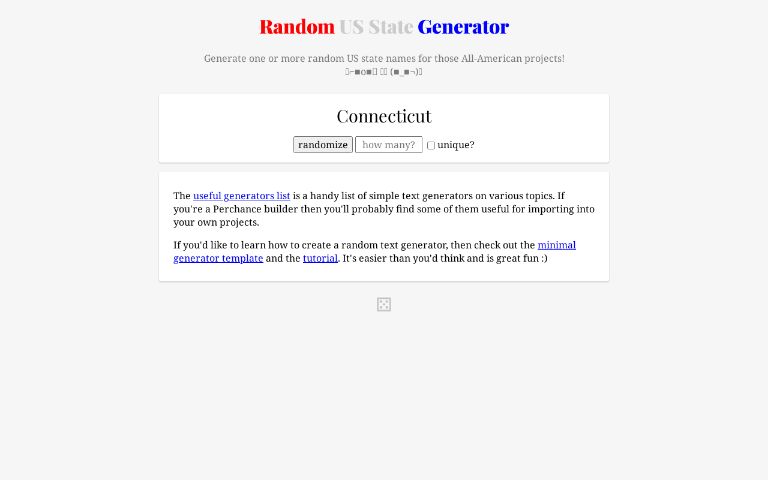 Random US State Generator