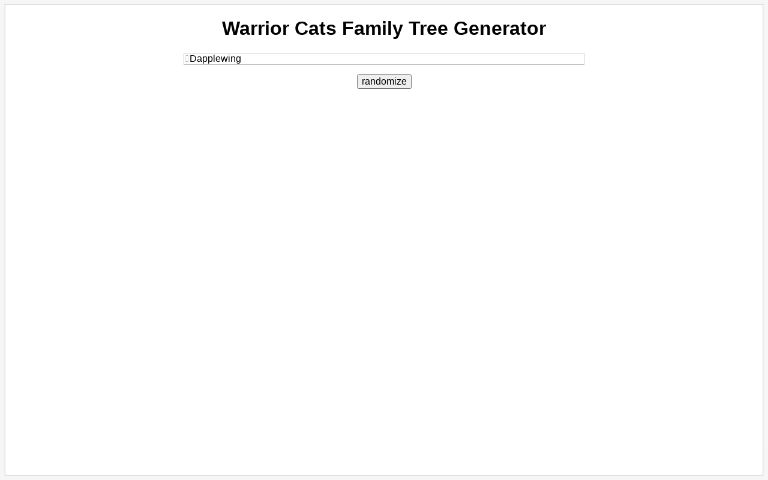 Warrior Cats Family Tree Generator