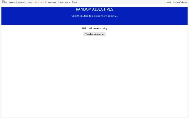 RANDOM ADJECTIVES ― Perchance Generator