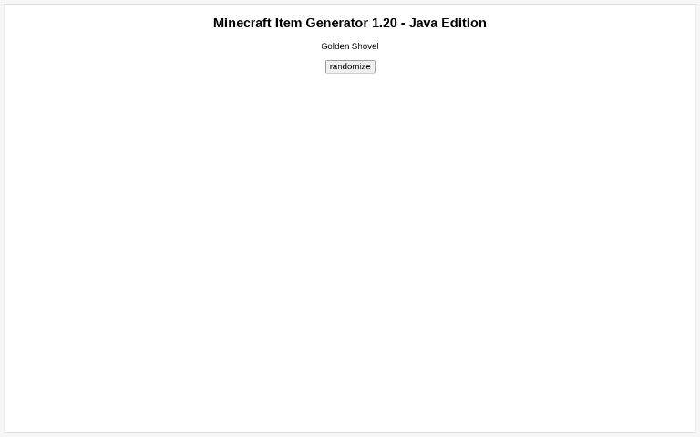 Minecraft Item Generator 1.20 - Java Edition