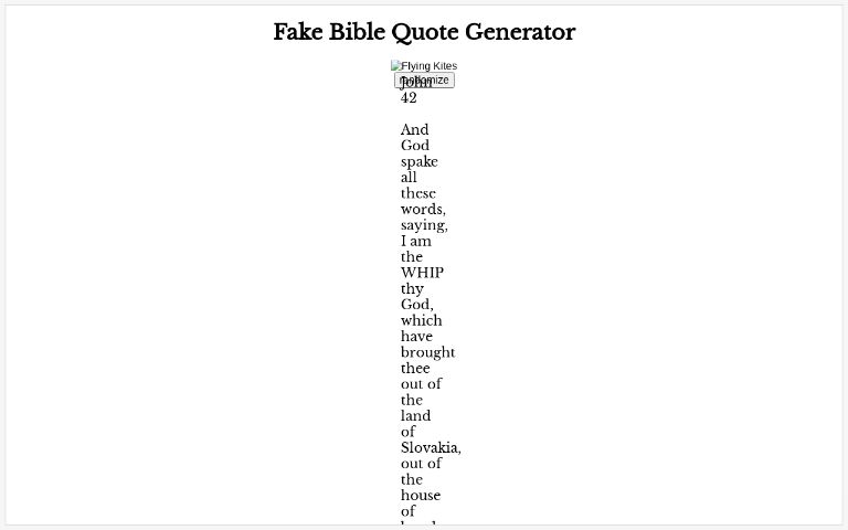 Fake Bible Quote Generator