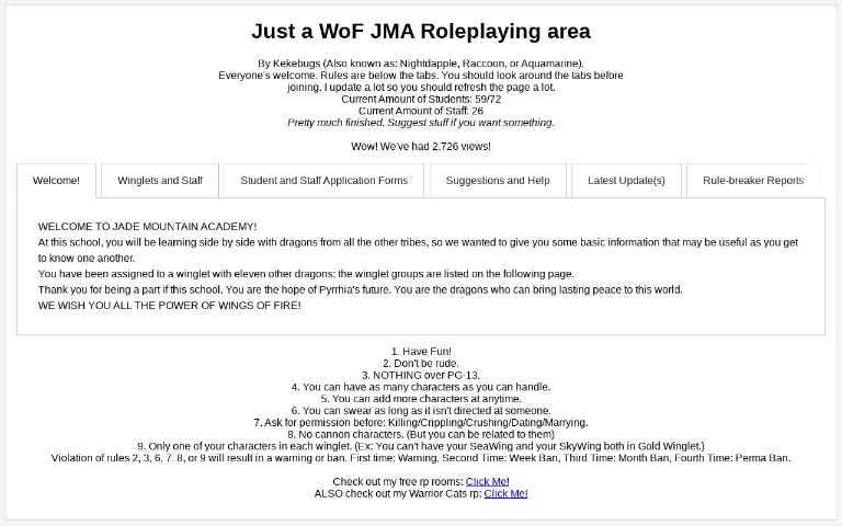 Just a WoF JMA Roleplaying area ― Perchance Generator