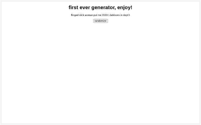 first ever generator, enjoy!