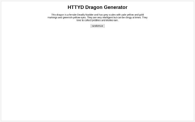 HTTYD Dragon Generator