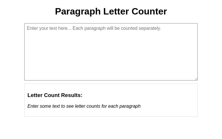 Paragraph Letter Counter ― Perchance Generator