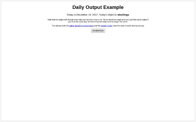 Daily Output Example ― Perchance Generator