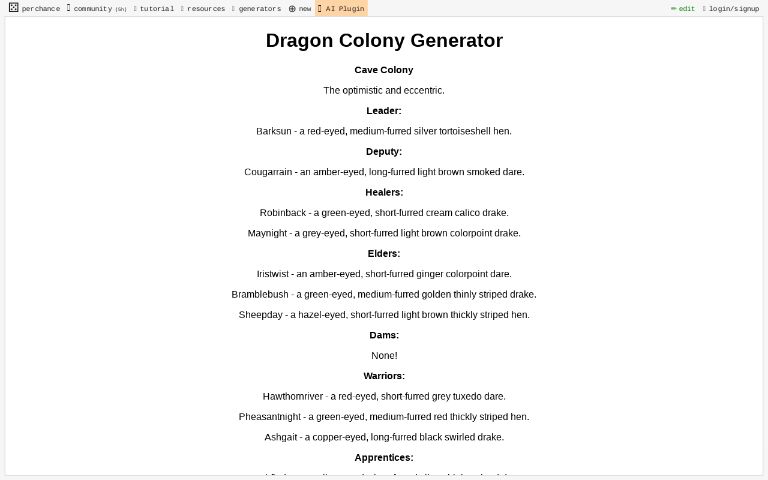 Dragon Colony Generator