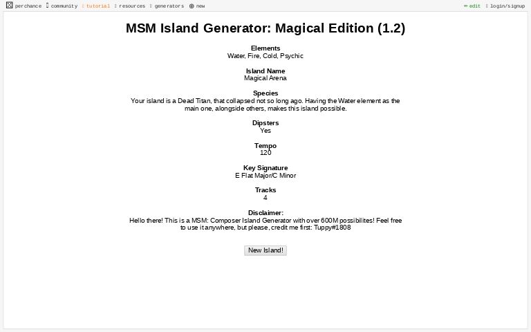 MSM Island Generator: Magical Edition (1.2)