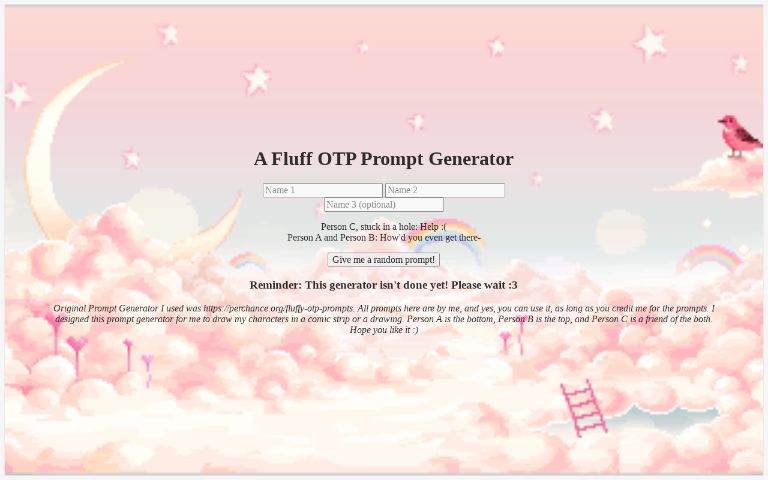 A Fluff OTP Prompt Generator