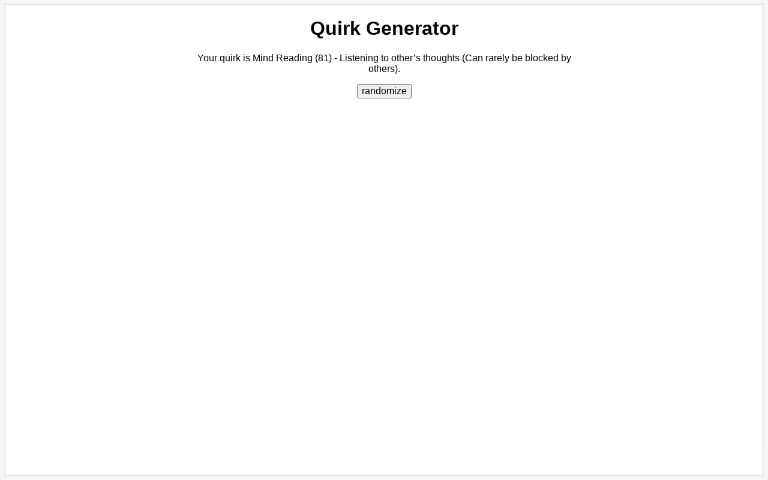 Quirk Generator