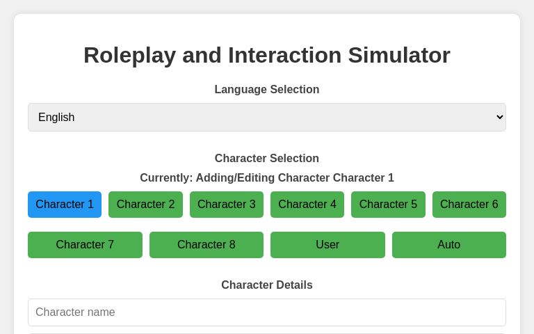 Roleplay and Interaction Simulator