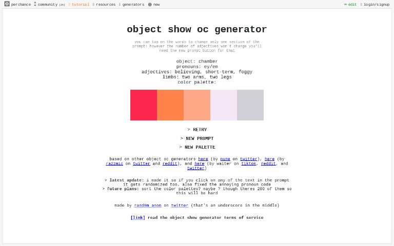object show oc generator
