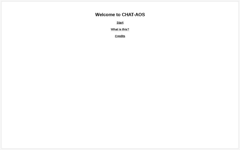Welcome to CHAT-AOS