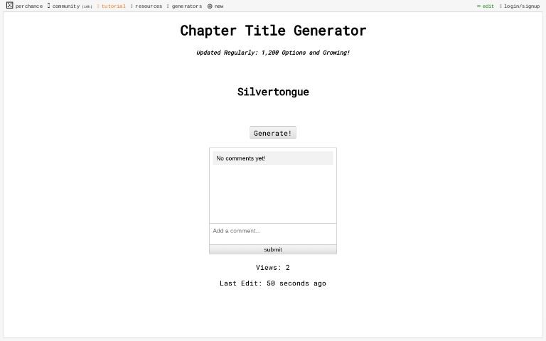 Chapter Title Generator