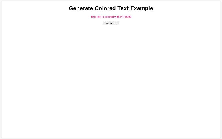 Generate Colored Text Example