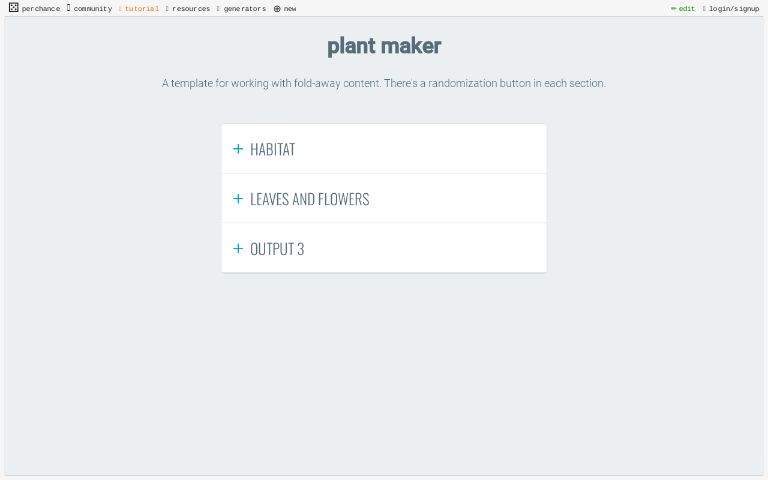 plant maker ― Perchance Generator