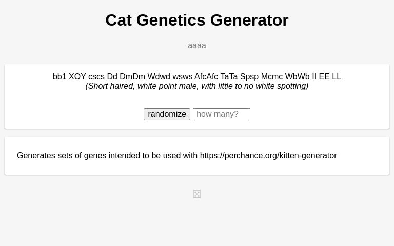 Cat Genetics Generator
