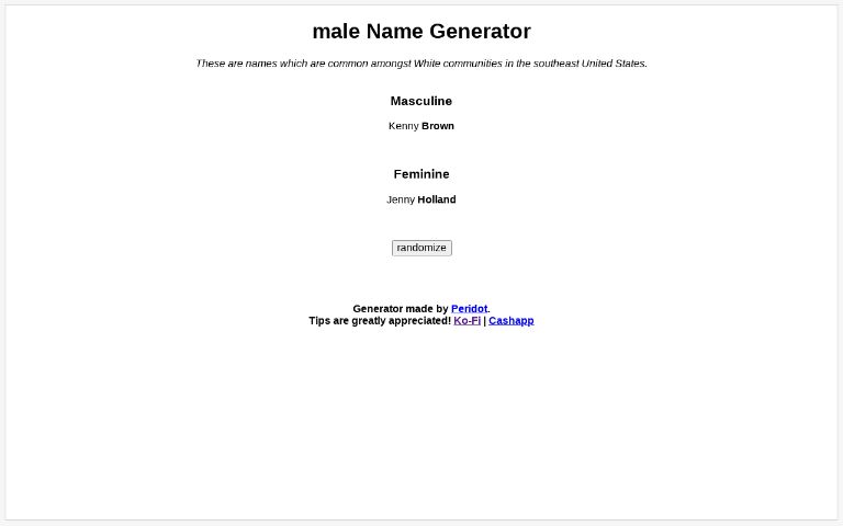 male Name Generator