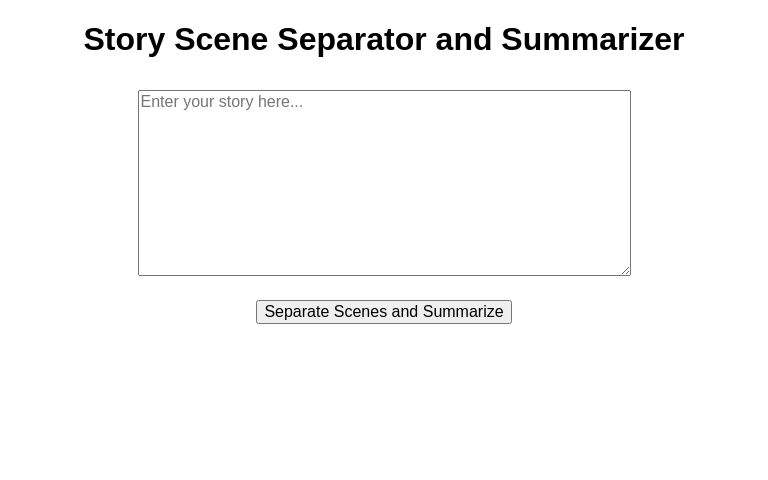 Story Scene Separator and Summarizer ― Perchance Generator