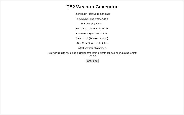 TF2 Weapon Generator