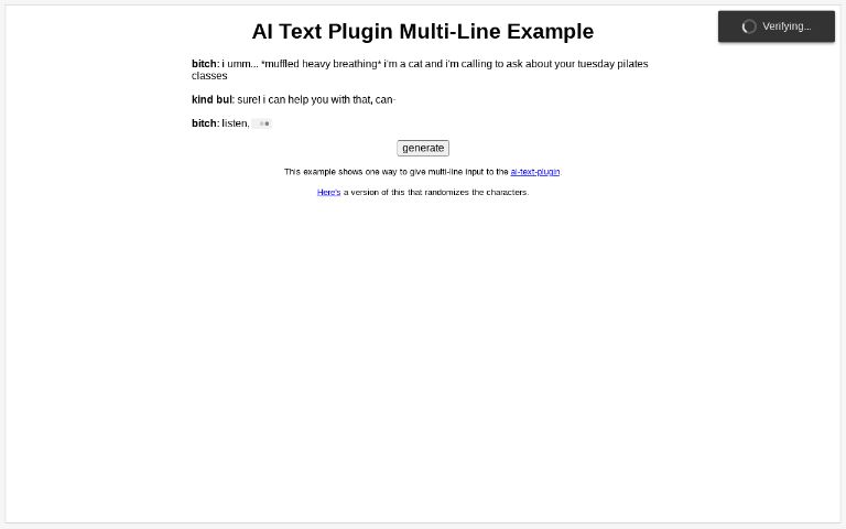 AI Text Plugin Multi-Line Example