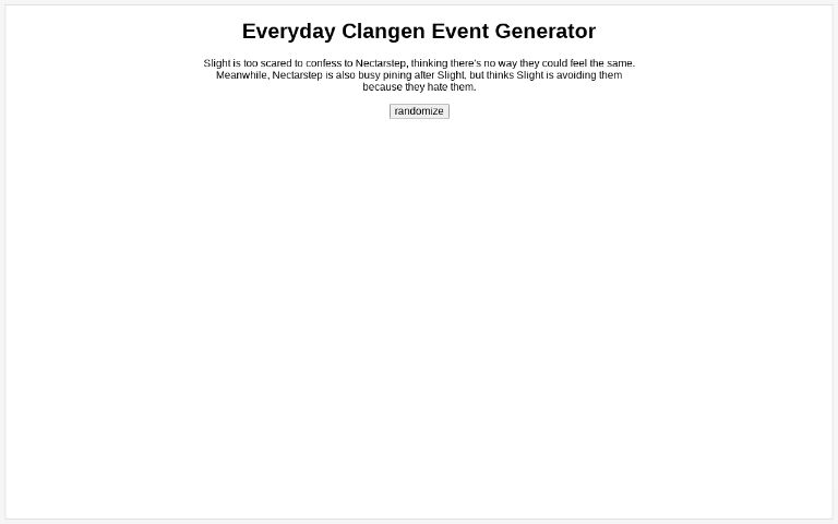 Everyday Clangen Event Generator