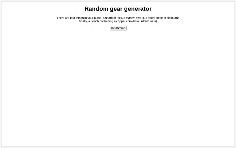 Random gear generator