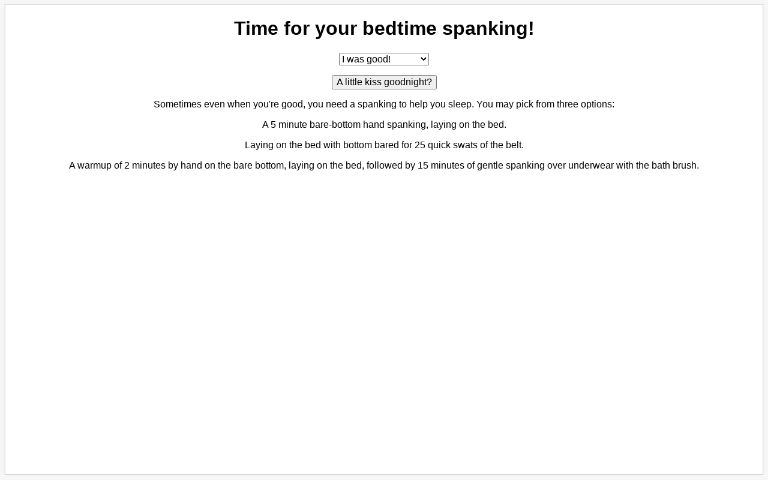 Time for your bedtime spanking! ― Perchance Generator