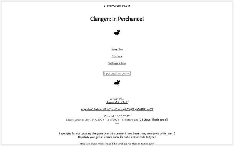 Clangen: In Perchance! ― Perchance Generator