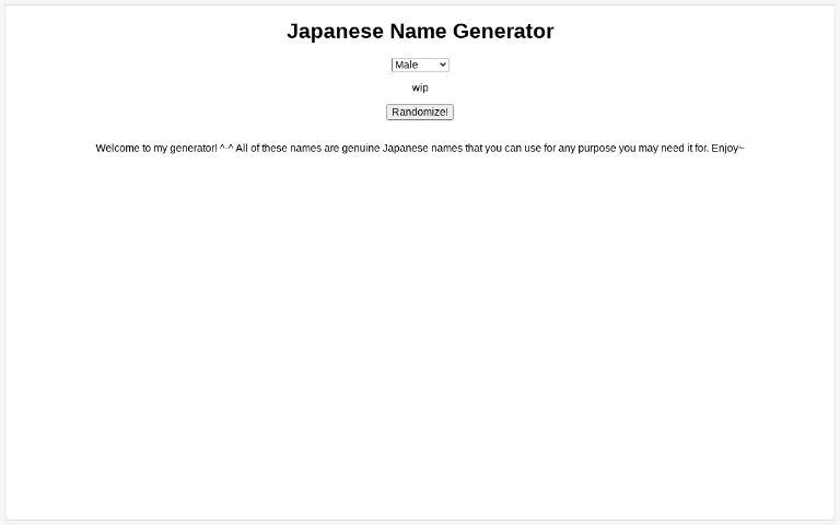 Japanese Name Generator
