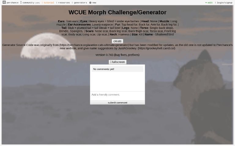 WCUE Morph Challenge/Generator