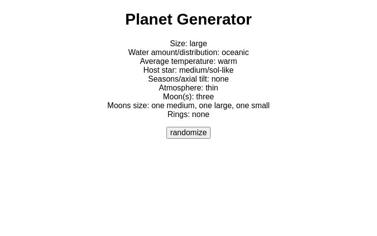 Planet Generator