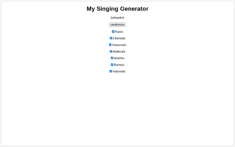 My Singing Generator