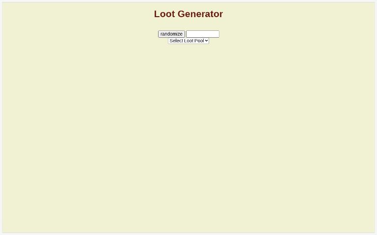 Loot Generator